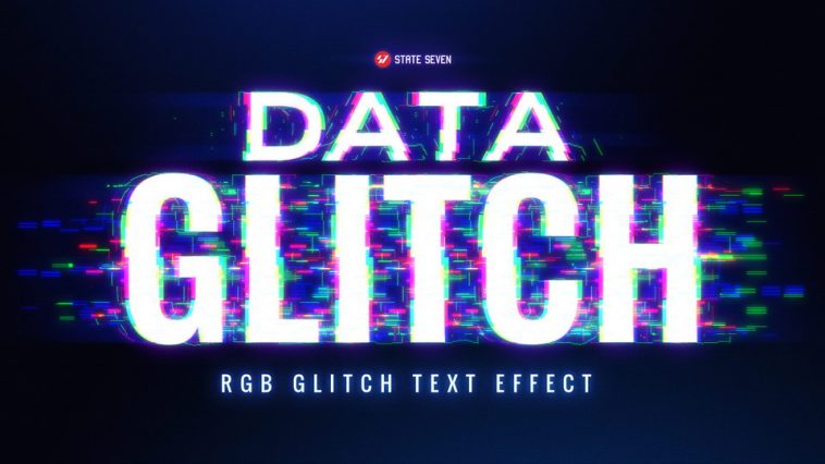 Data Glitch Text Effect PSD Free Download - Gomayoo