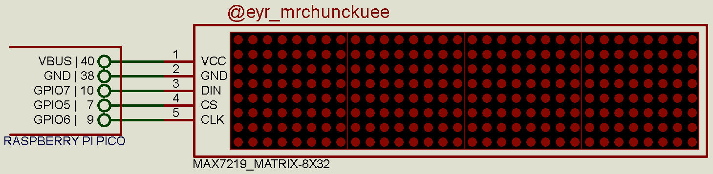 Raspberry Pi Pico: Uso del modulo matriz de LEDs con el driver MAX7219