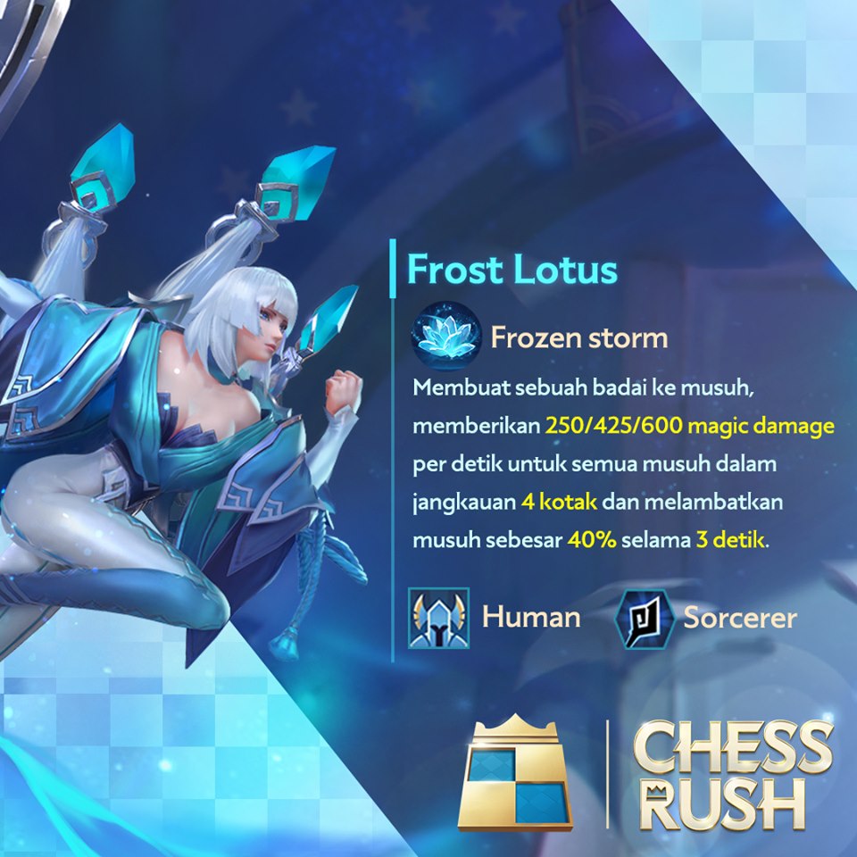 Profile dan Skill Frost Lotus, Sang Ratu Es di Chess Rush - Irumira