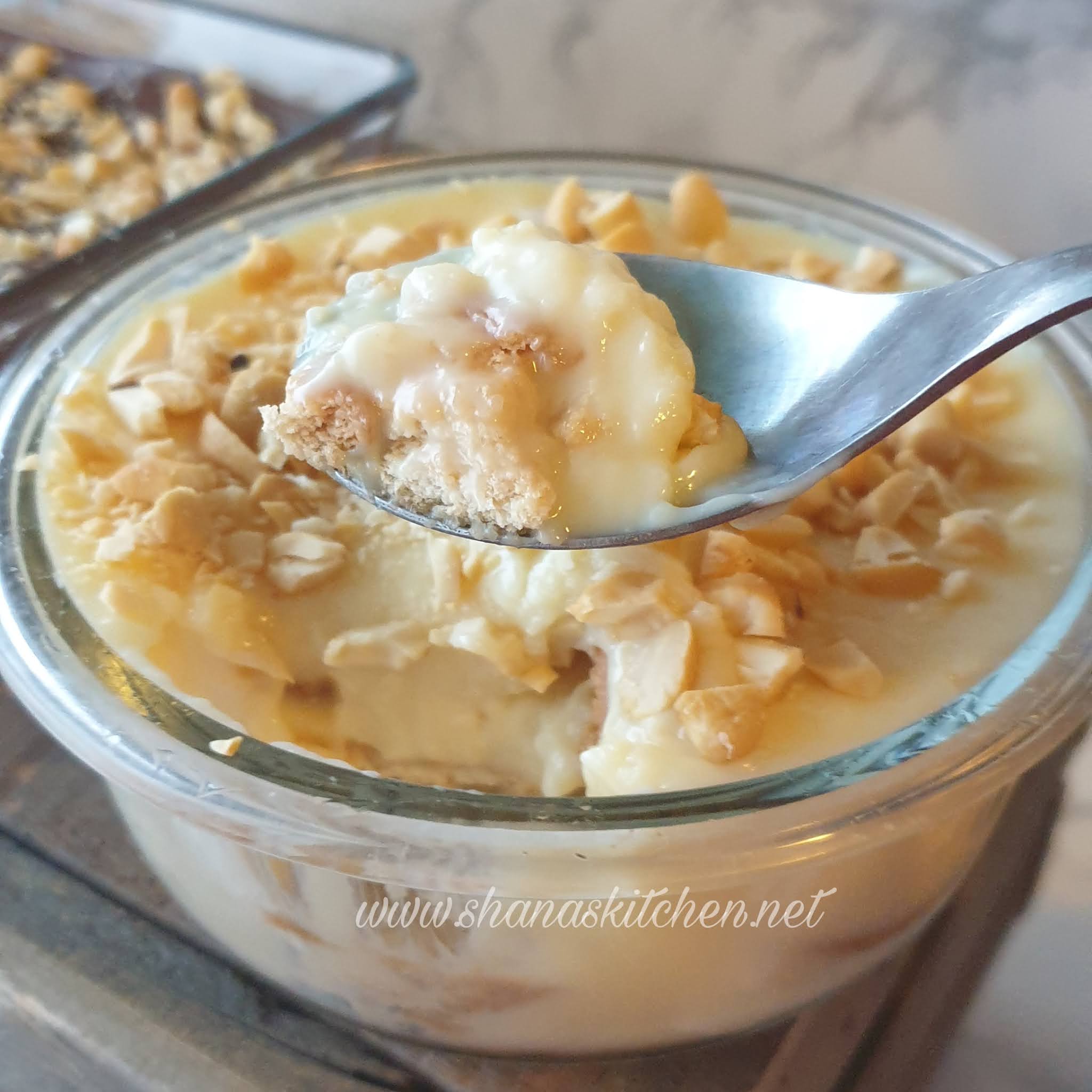 Vanilla Marie Biscuit Pudding - Shana's Kitchen