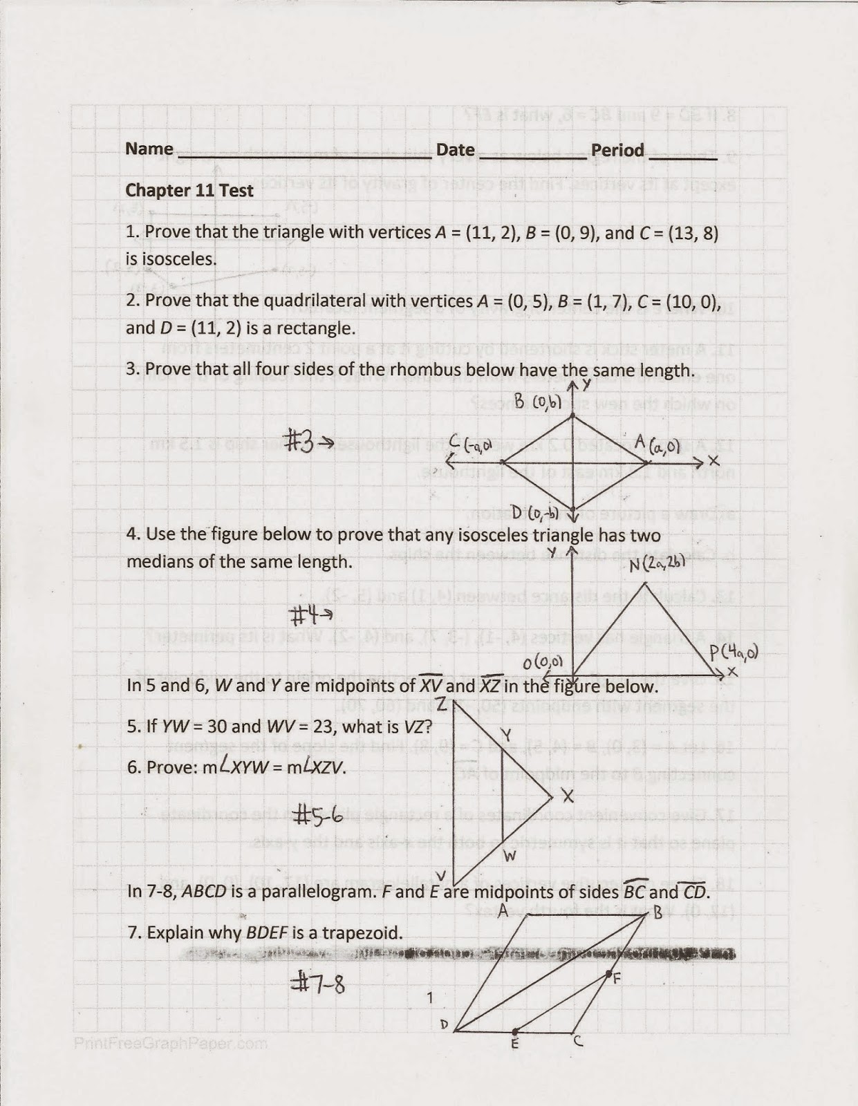 Geometry, Common Core Style: Chapter 11-12 Test (Day 102) Geometry, Common Core Style: Chapter 11-12 Test (Day 102)