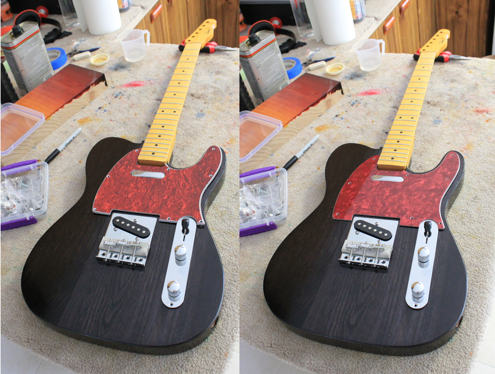 Guitar Kit Builder: Black Ash Telecaster: Red Tortoiseshell or Red ...