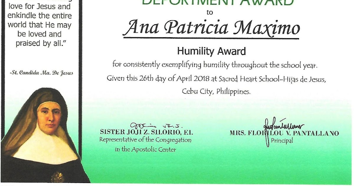 Building Champions Off & On the Field: HUMILITY AWARD