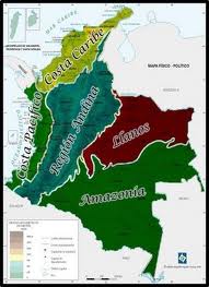 Regiones Naturales de Colombia: Mapa Regiones Naturales de Colmbia
