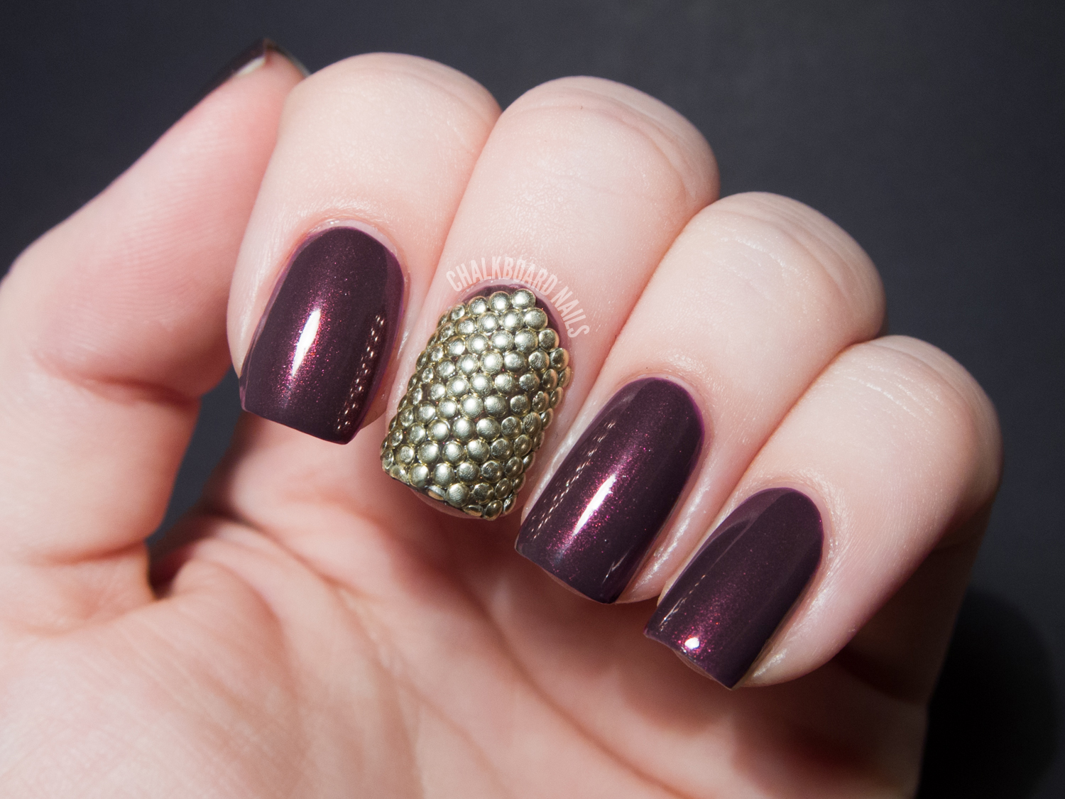 Stud Armor Accent Nail | Chalkboard Nails | Phoenix, Arizona Nail Artist