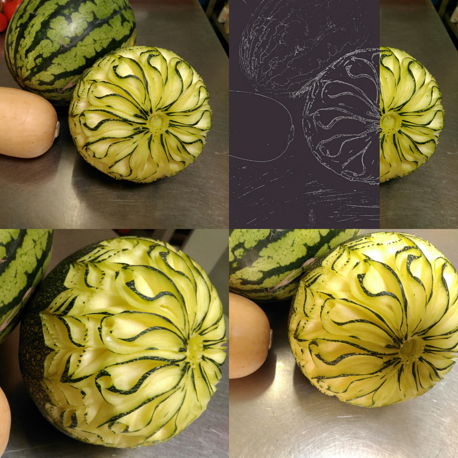 Michel LO, Sculpture sur fruits et légumes, Sculpture sur chocolat ...