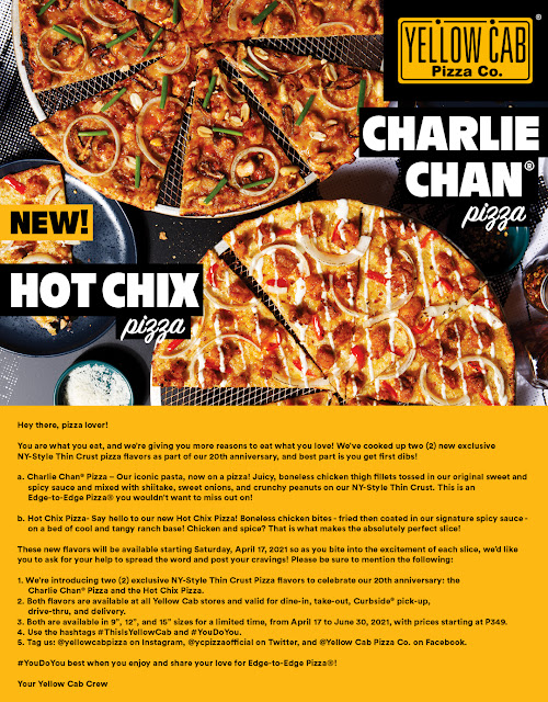 Yellow Cab Releases Two New Pizza Flavors In Line With Their 20th ...