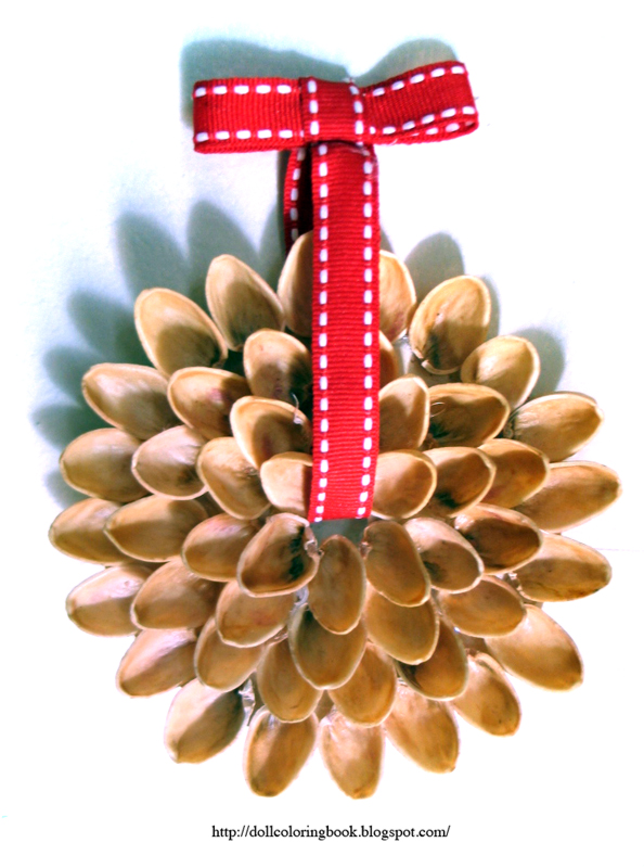 Craft a Pistachio Nut Shell Wreath | The Doll Coloring Book