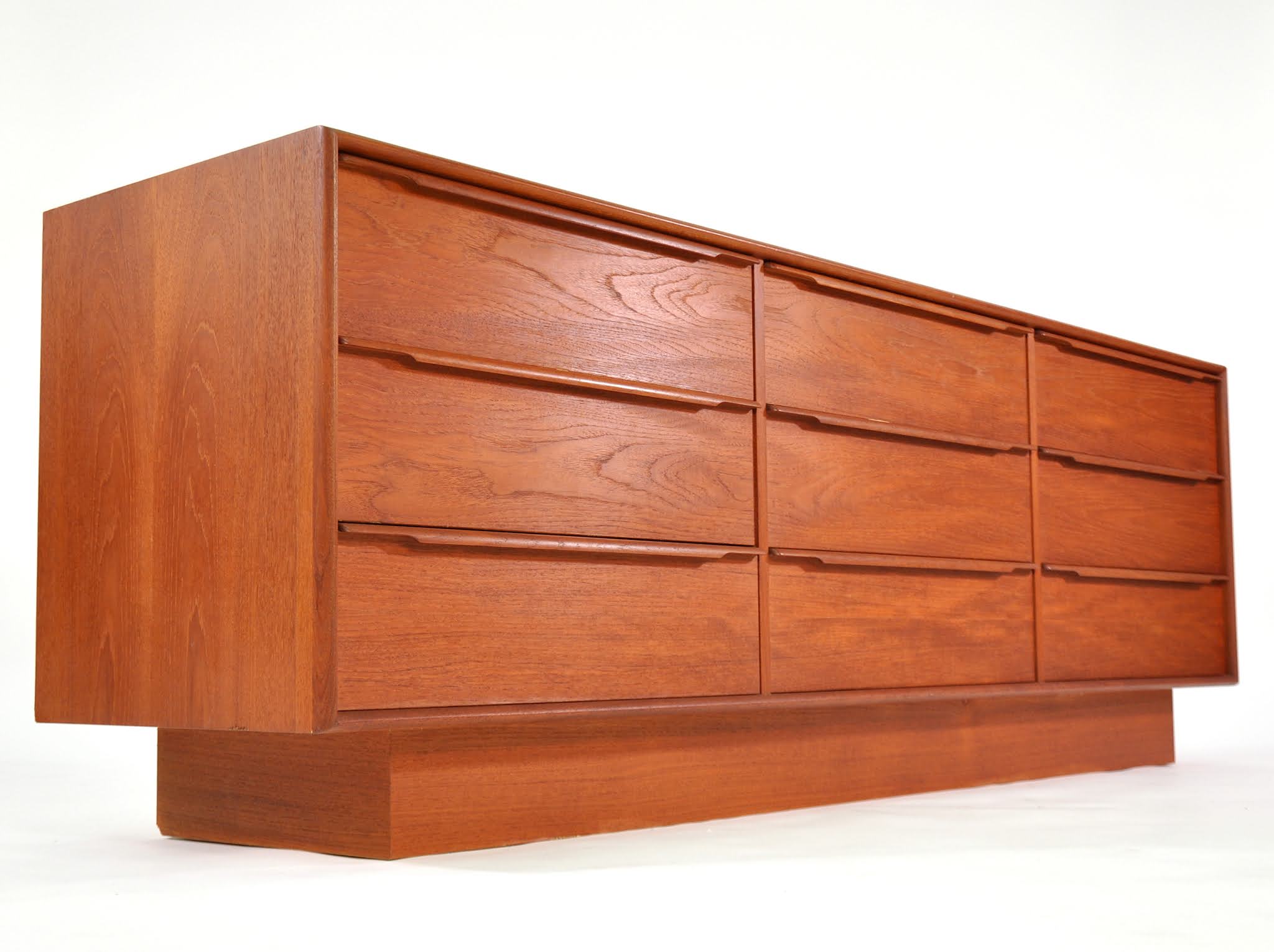 SELECT MODERN: Danish Mid-Century Modern Teak Triple Dresser or Credenza