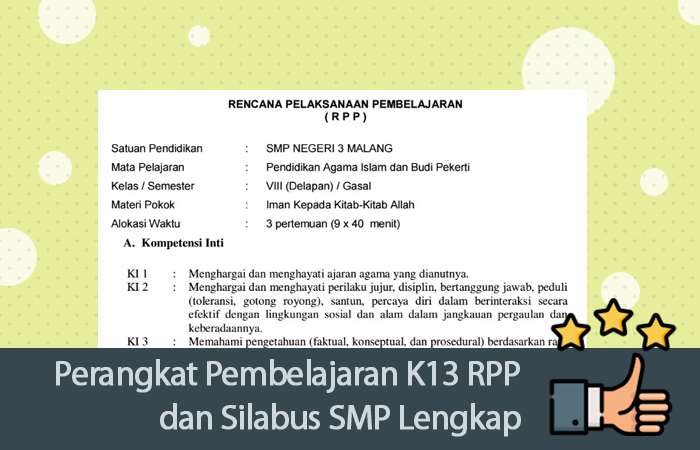 Perangkat Pembelajaran K13 RPP dan Silabus SMP Lengkap - Biologizone