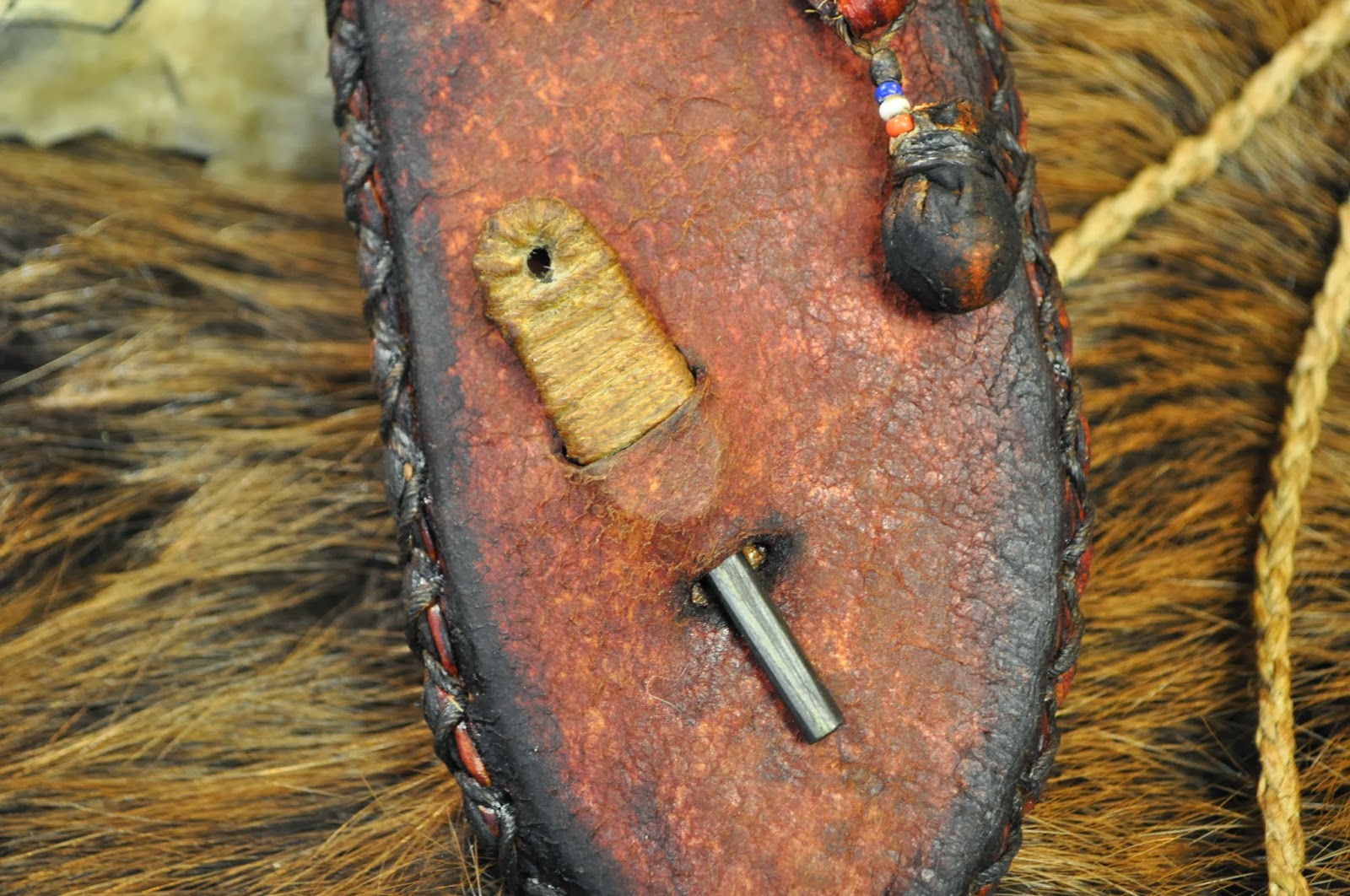 Skab Leatherworks: Forged knife and rawhide neck sheath