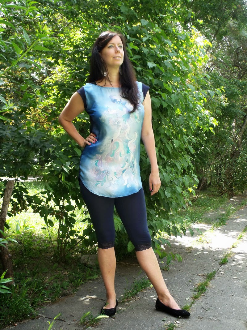 Selyem felső, selyem blúz kézzel festve - selyemfestés: a hordható ...
