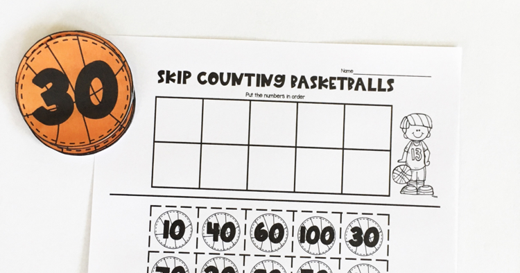 Skip Counting Basketballs FREEBIE | TEST