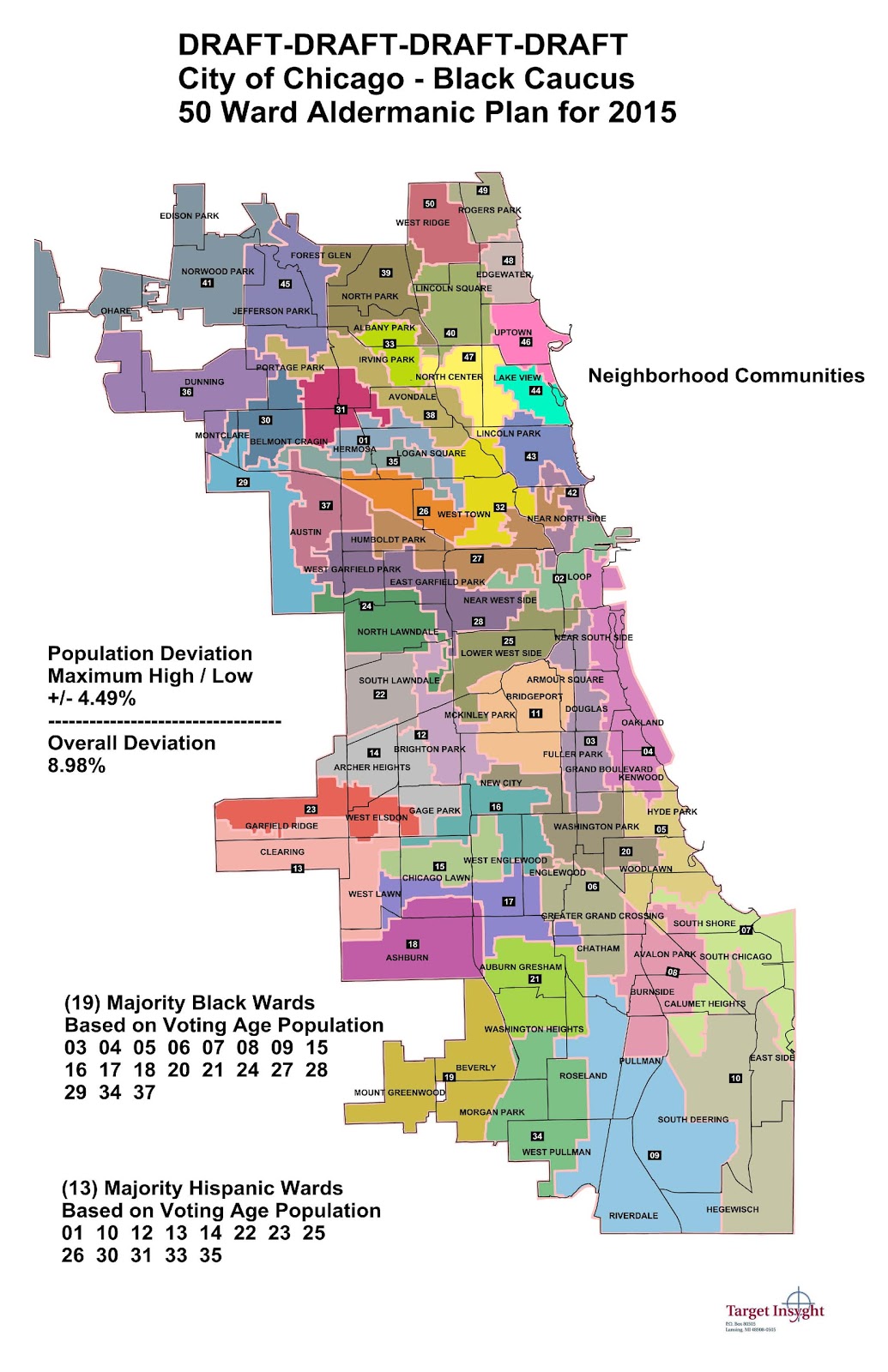 MAPS: City Council Black Caucus 50 wards proposal