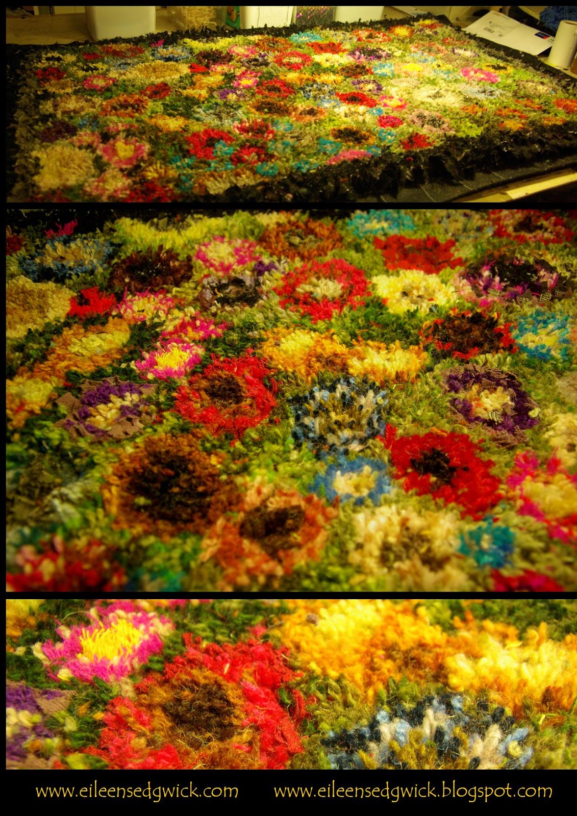 Eileen Sedgwick: Recycled Wool latch-hook rug