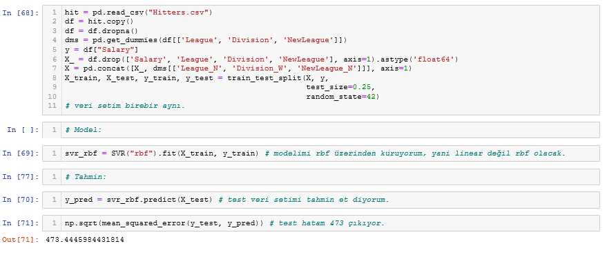 Python - SVR (Destek Vektör Regresyonu)
