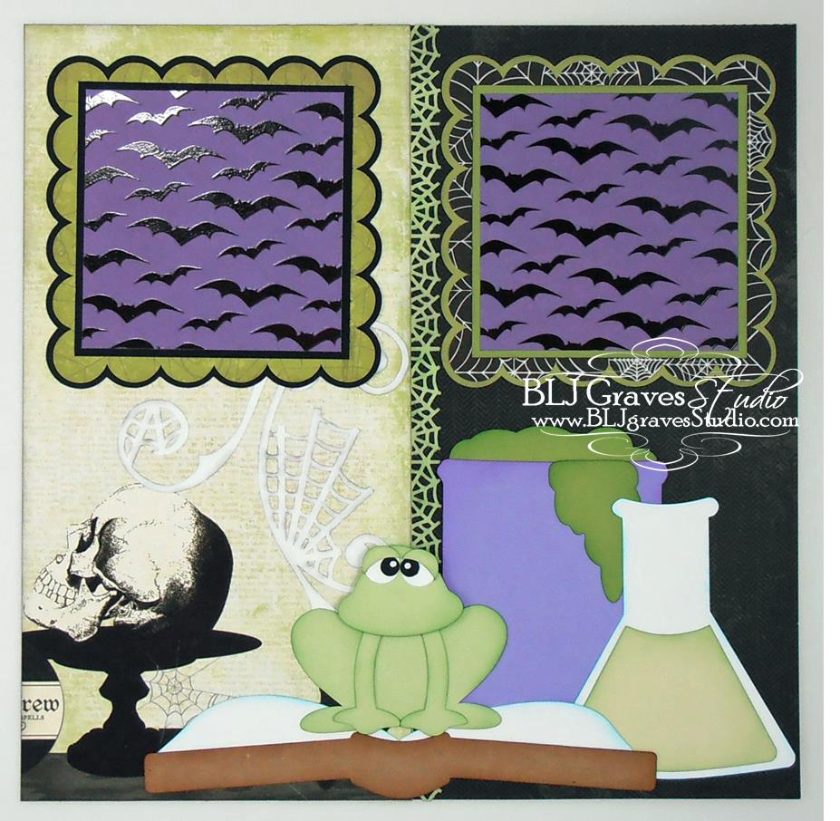 BLJ Graves Studio: Halloween Witch Spells Scrapbook Pages