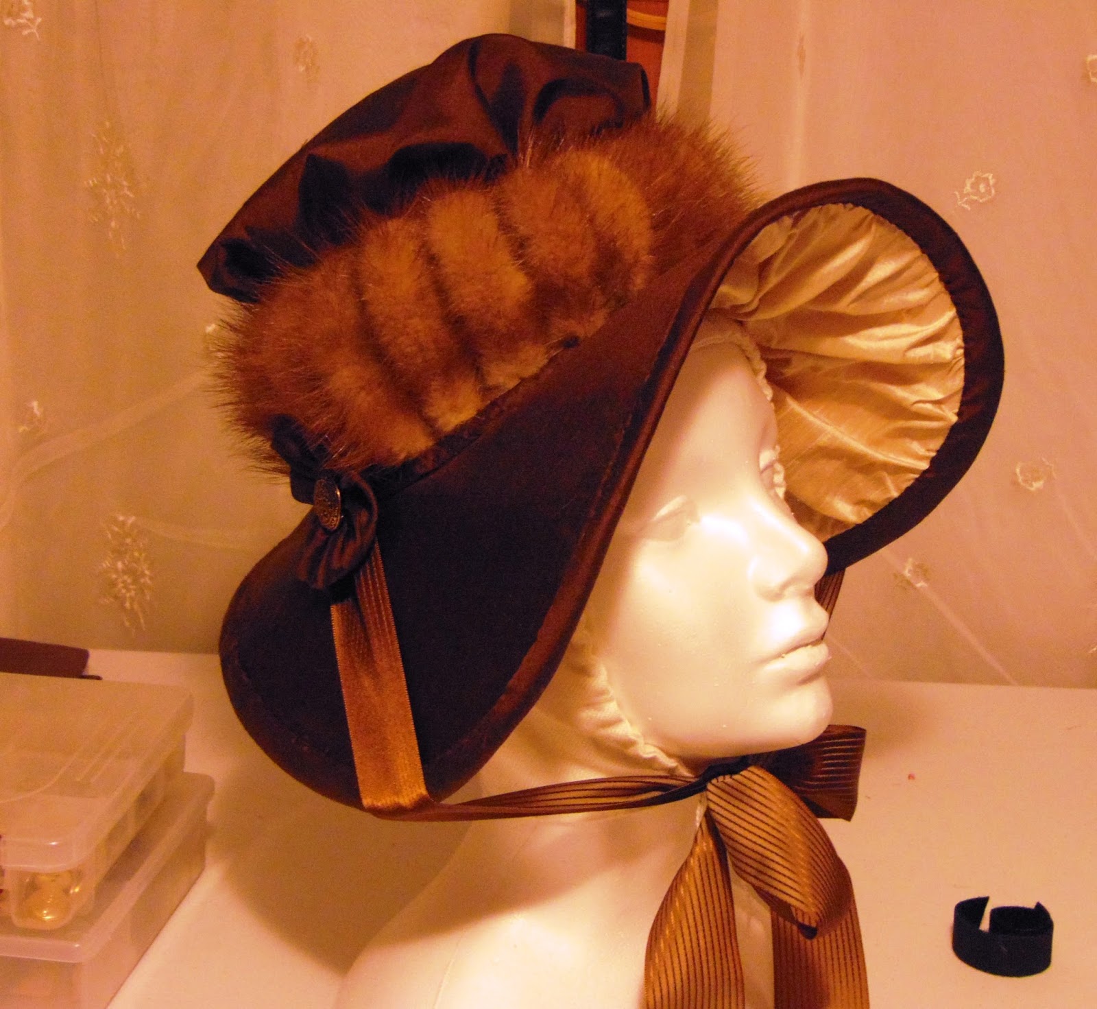 The Antique Sewist: Regency Bonnet - Repurposing a Vintage Pillbox Hat
