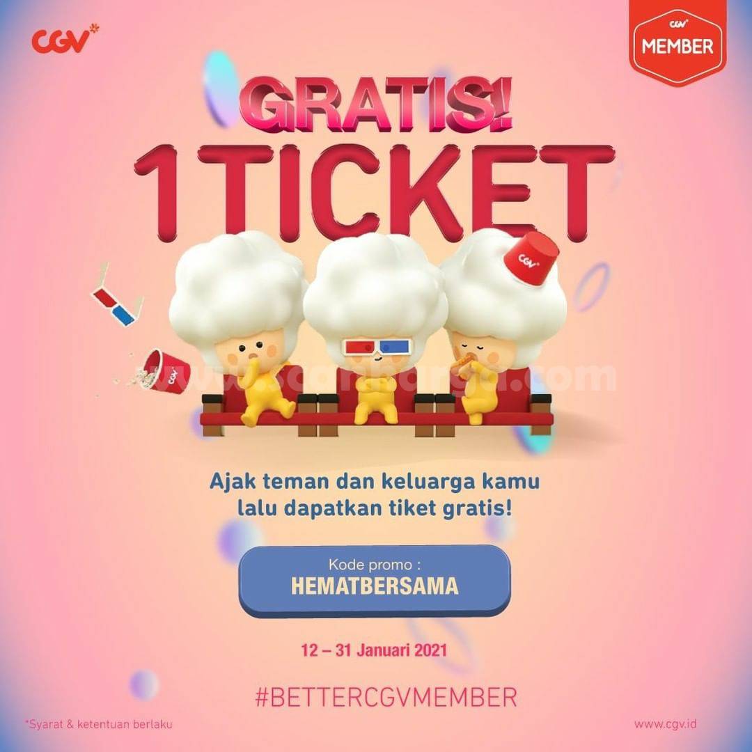 CGV Cinema Promo HEMAT BERSAMA GRATIS 1 Tiket | scanharga