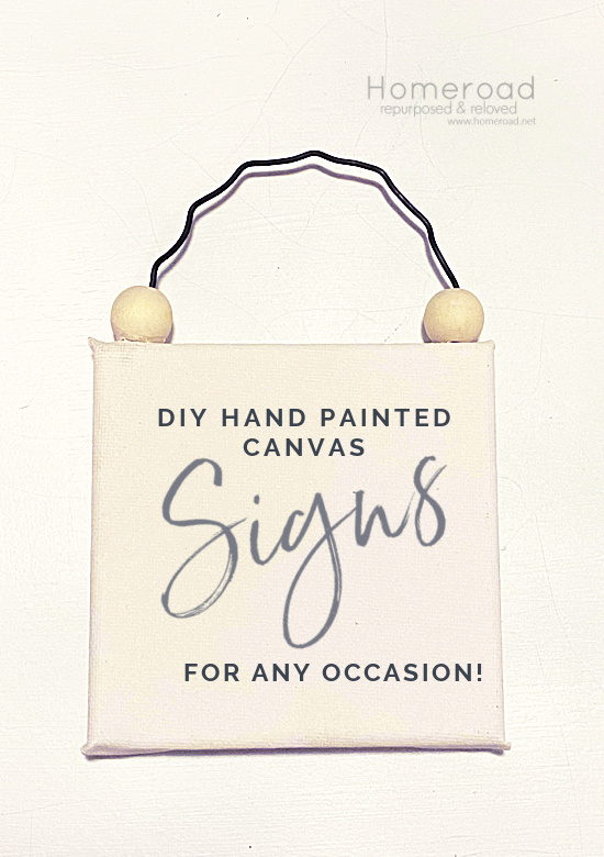 DIY Tiny Hand Painted Canvas Home Signs