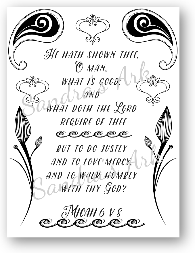 Sandra's Ark: How to Learn Micah 6 v 8 Plus Free Colouring Page - Bible ...