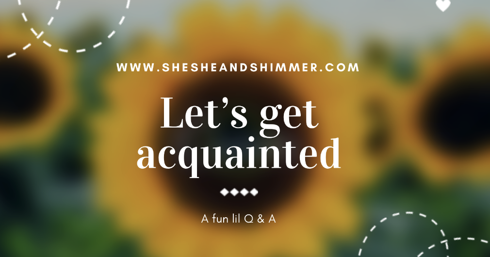 Let's get acquainted | SheShe and Shimmer