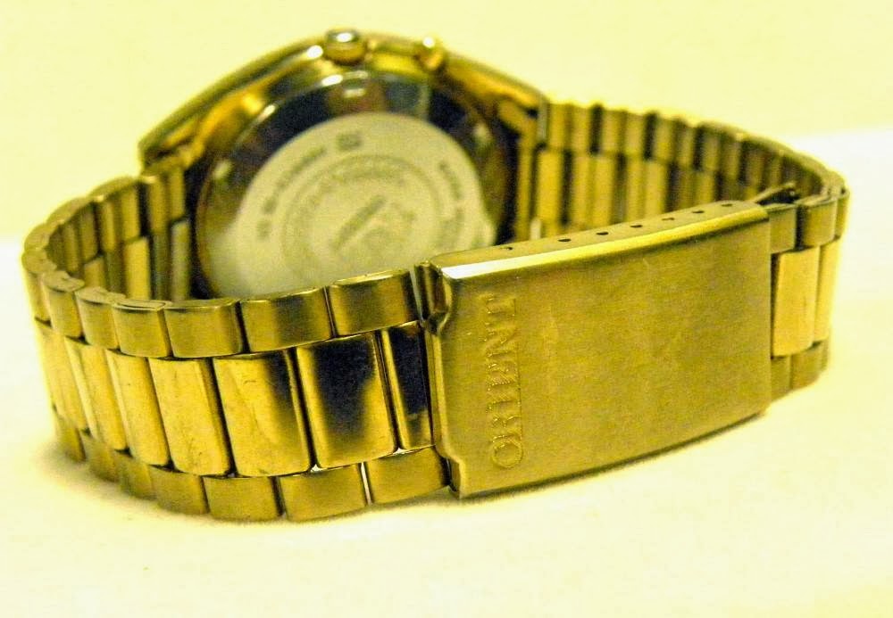 ORIENT CRYSTAL AUTOMATIC 21 JEWELS DAY & DATE DIAL GOLD TONE STEEL ...