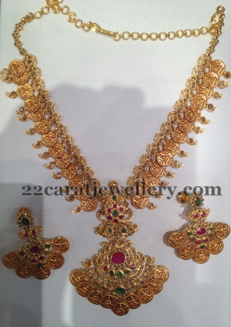 Pachi Kasu Mala with Floral Design - Jewellery Designs