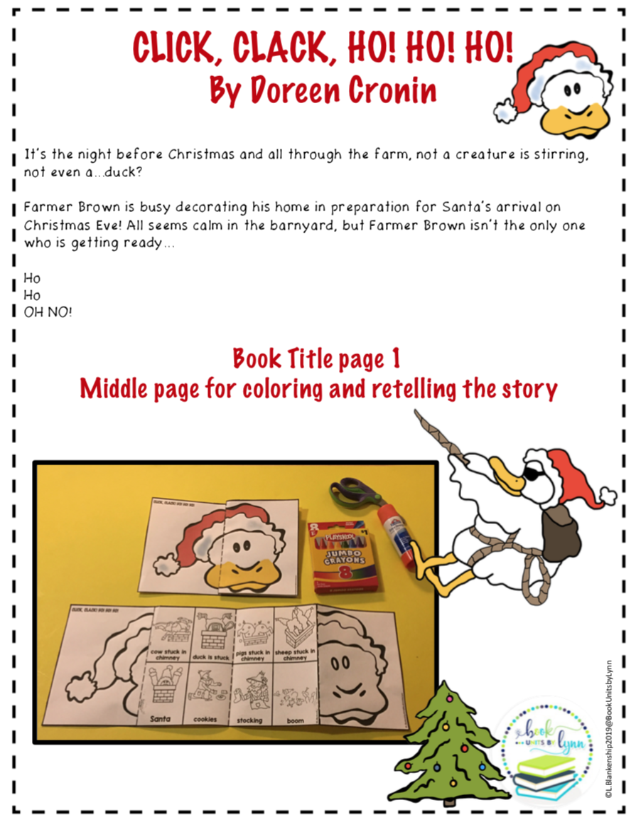 CLICK, CLACK, HO! HO! HO! BOOK CRAFT ~ Book Units by Lynn