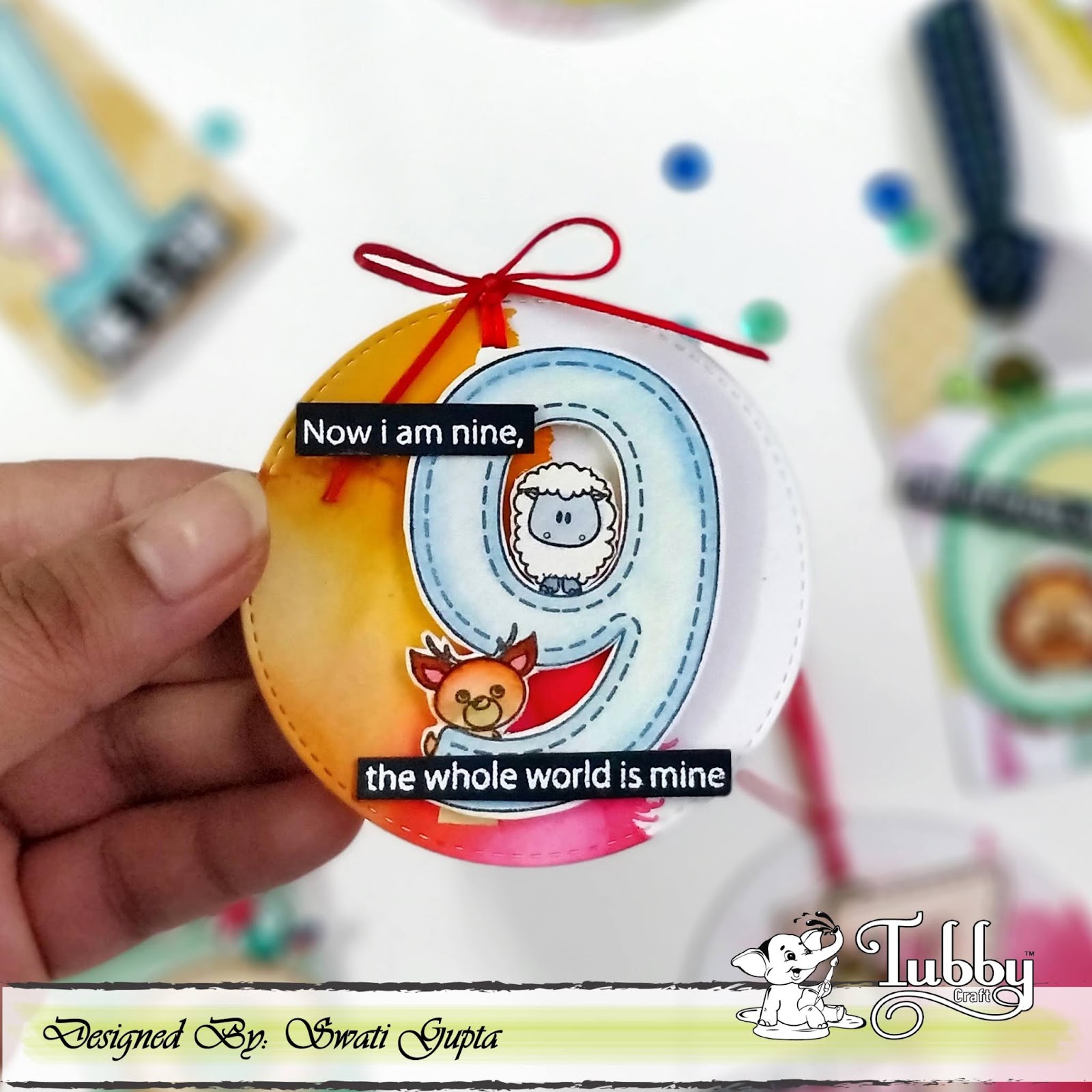 7 Embellishments Using Tubby Craft Number Stamps by Swati