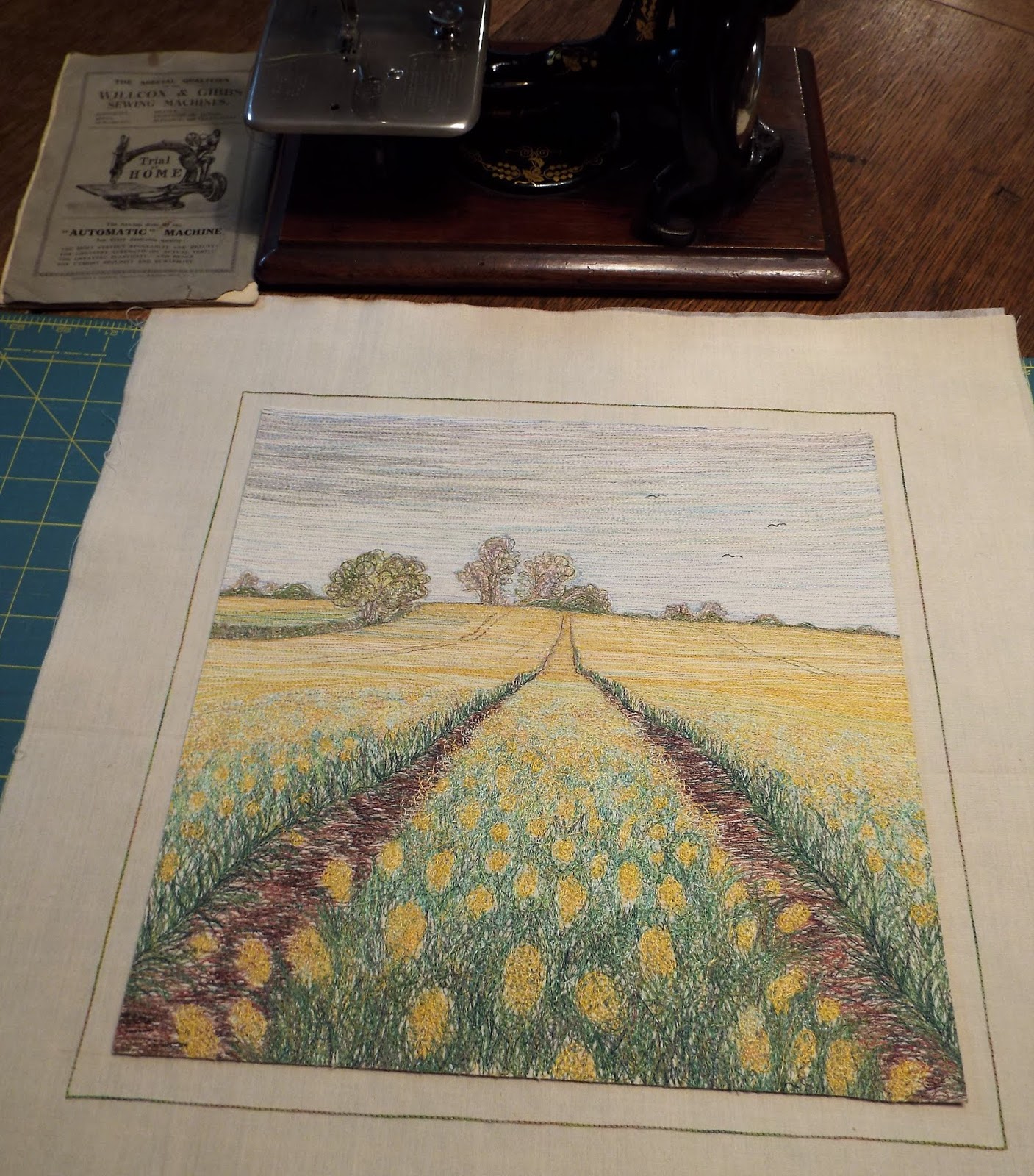 Lizzie Lenard Vintage Sewing: Framing A Stitched Landscape