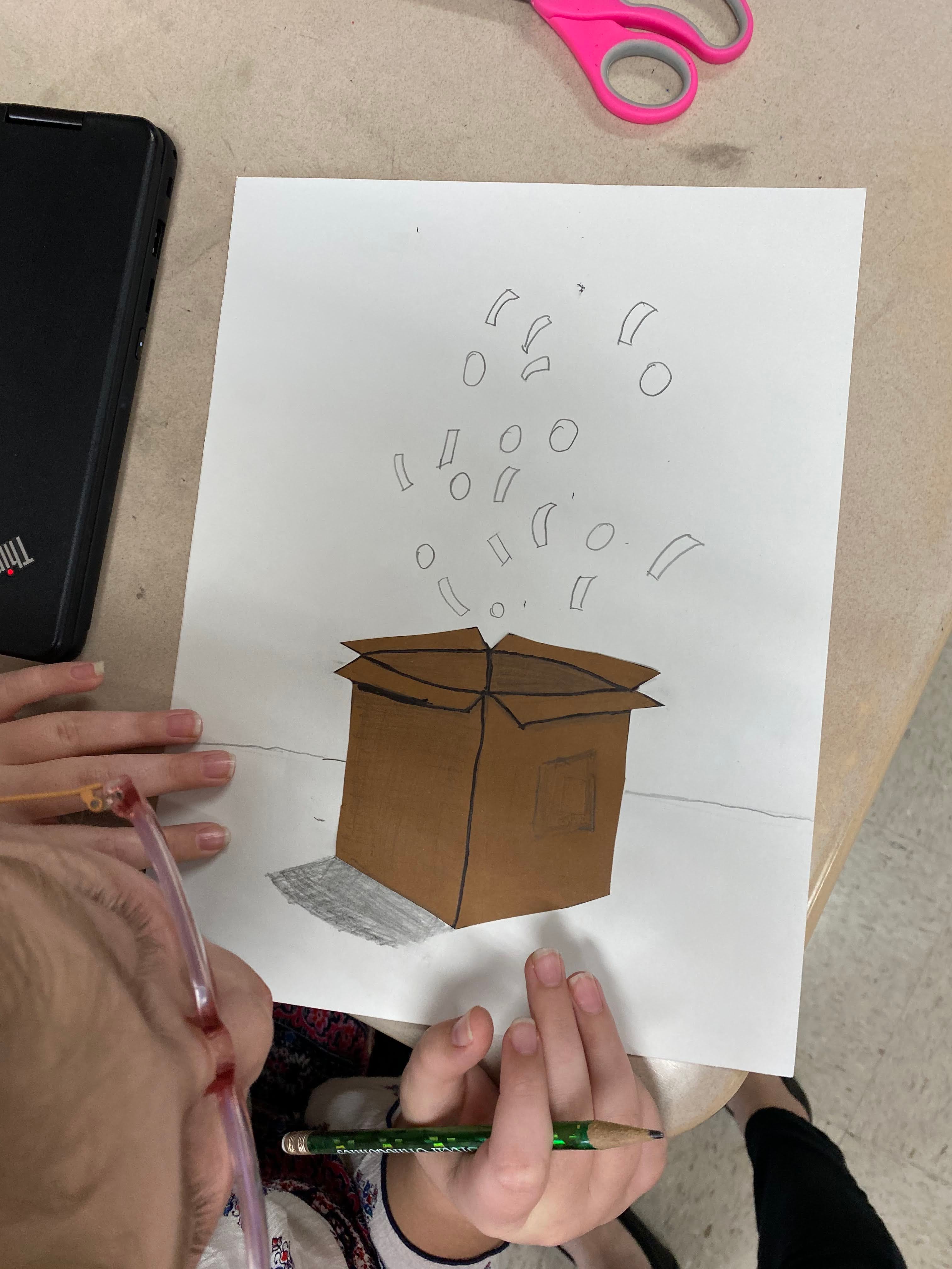 Elements of the Art Room: How to draw 3-D looking boxes with a surprise ...