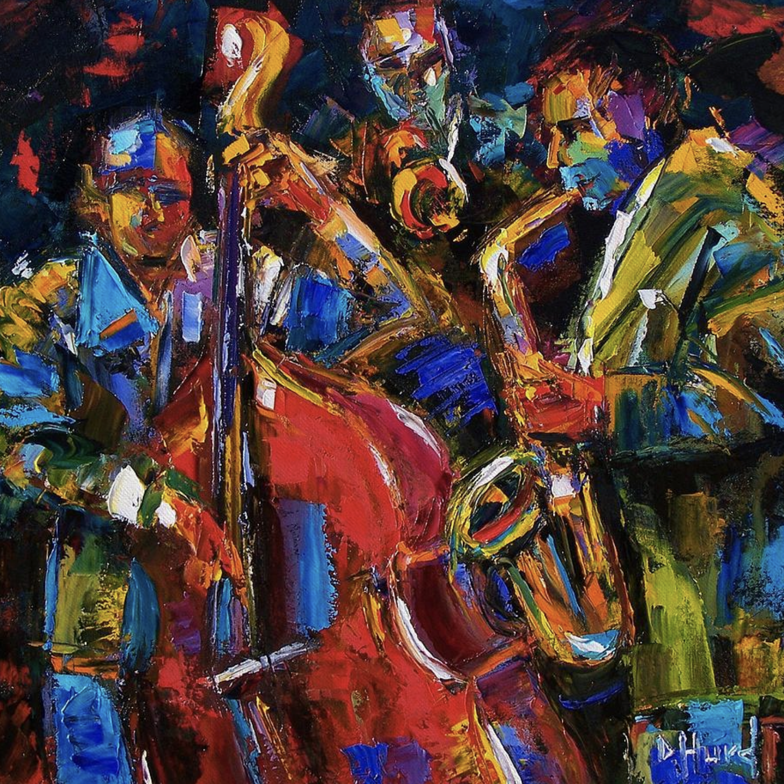 Contemporary Artists of Texas: Abstract Jazz Painting, Sax,Trumpet ...