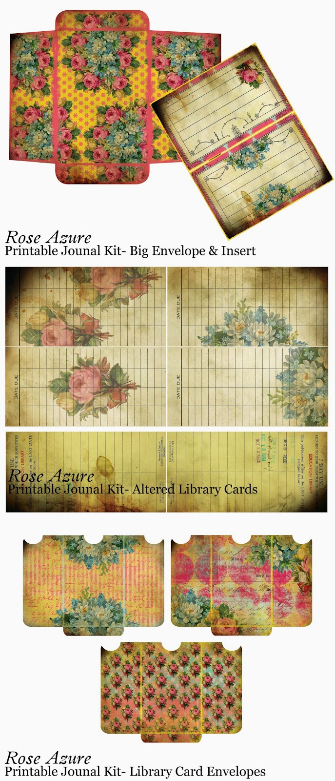 Tsunami Rose Designs: NEW! Rose Azure Printable Journal