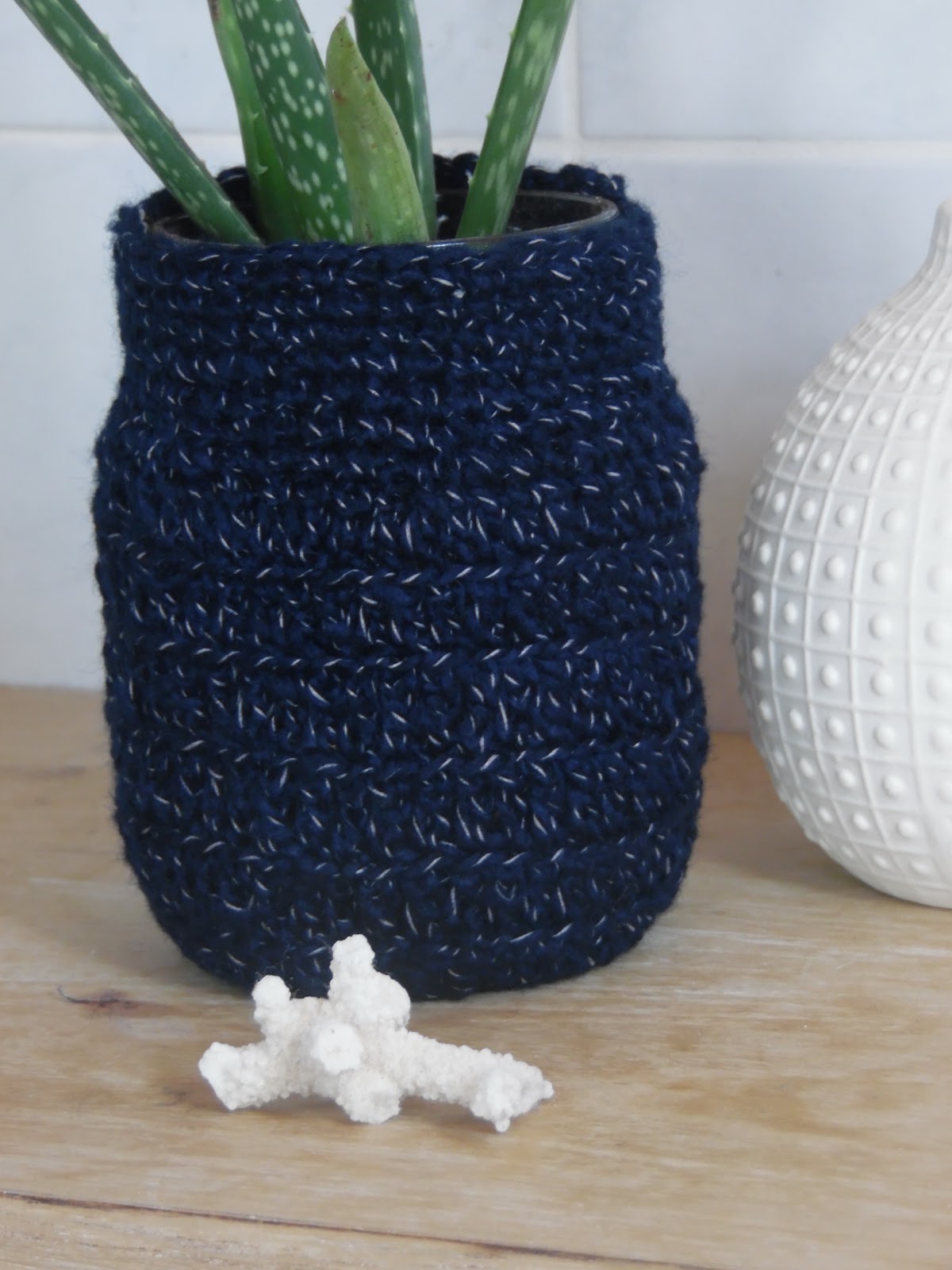 coton et gourmandises: Atelier cache pot au crochet