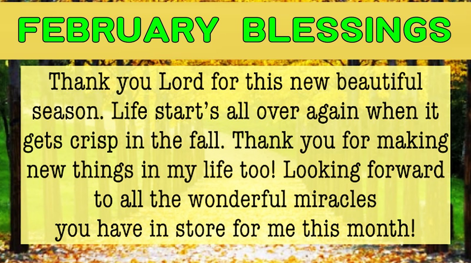 Have a Blessed Month of February!