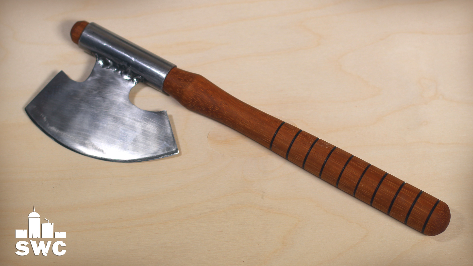 scrap wood city: How to make a DIY mini axe from an old saw blade