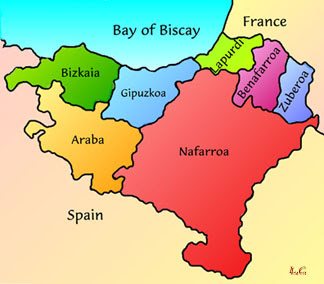 Basque Tourism Map Area | Map of Spain Tourism Region and Topography