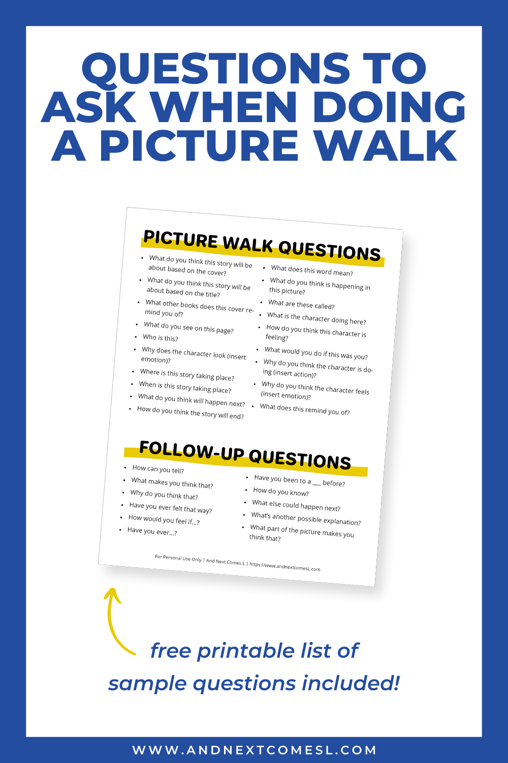 Questions to Ask When Doing a Picture Walk | And Next Comes L ...