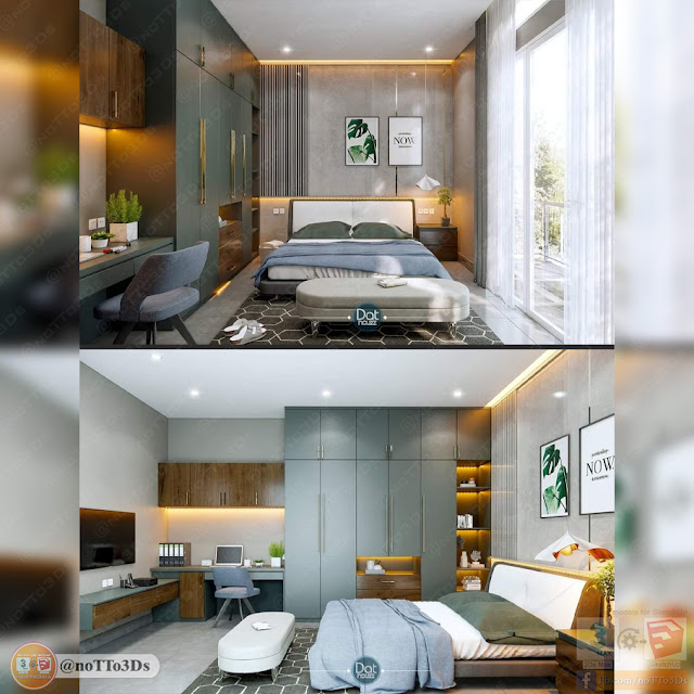 Bedroom Scene Skp by Dat Houzz
