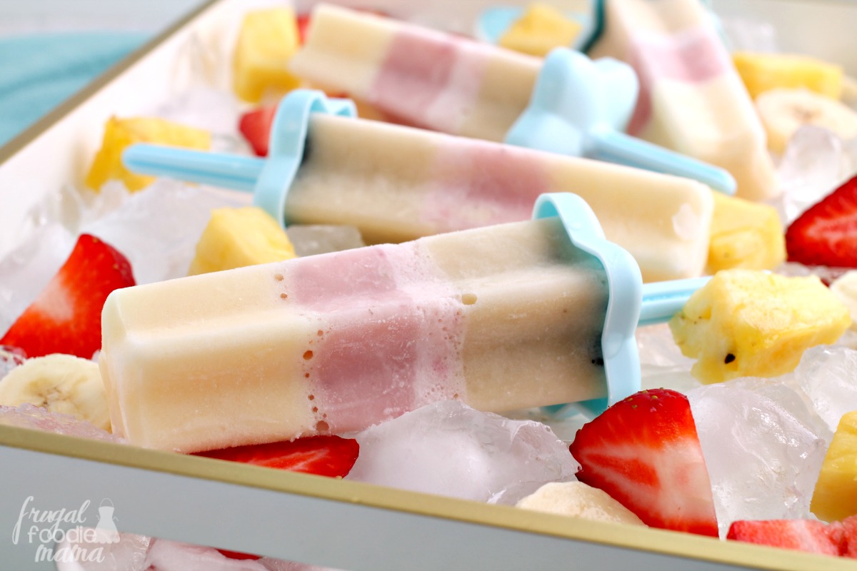 Frugal Foodie Mama: Banana Split Ice Cream Pops
