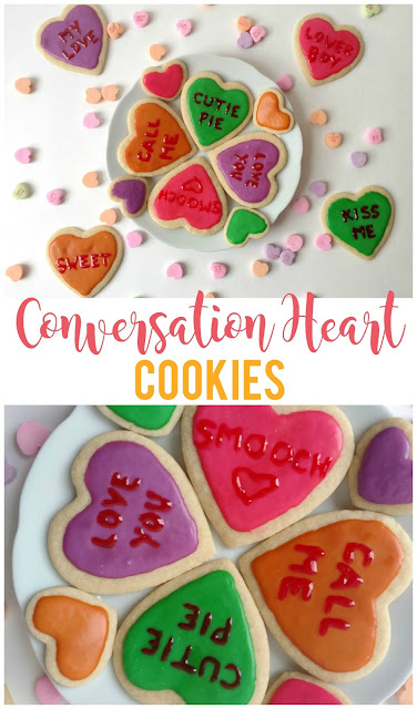 Conversation Heart Cookies - Sunshine and Munchkins