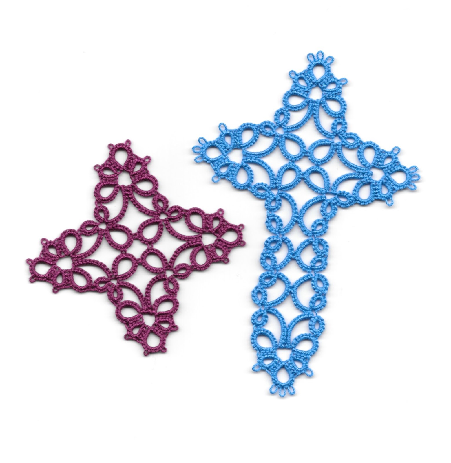 Tatting by the Bay: Small Cross (made from a repeatable square)