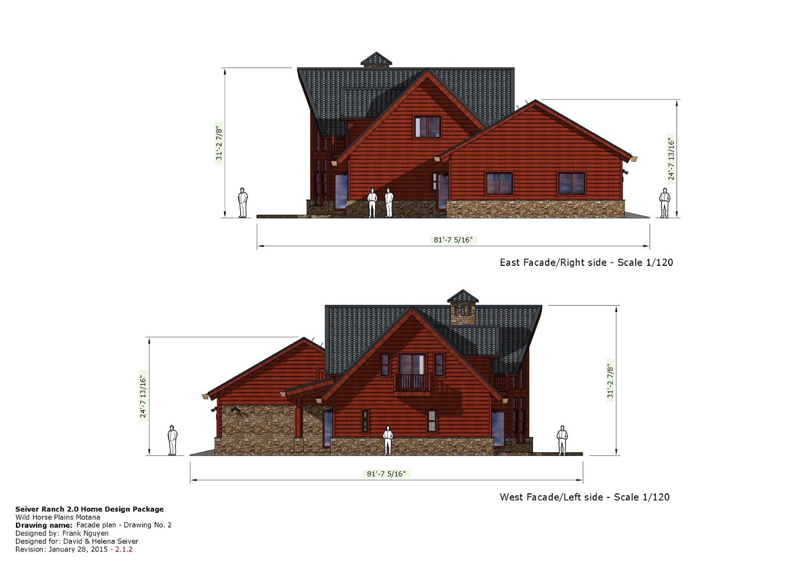 LH100 - Log House Plans - Log House Design - (in Montana)