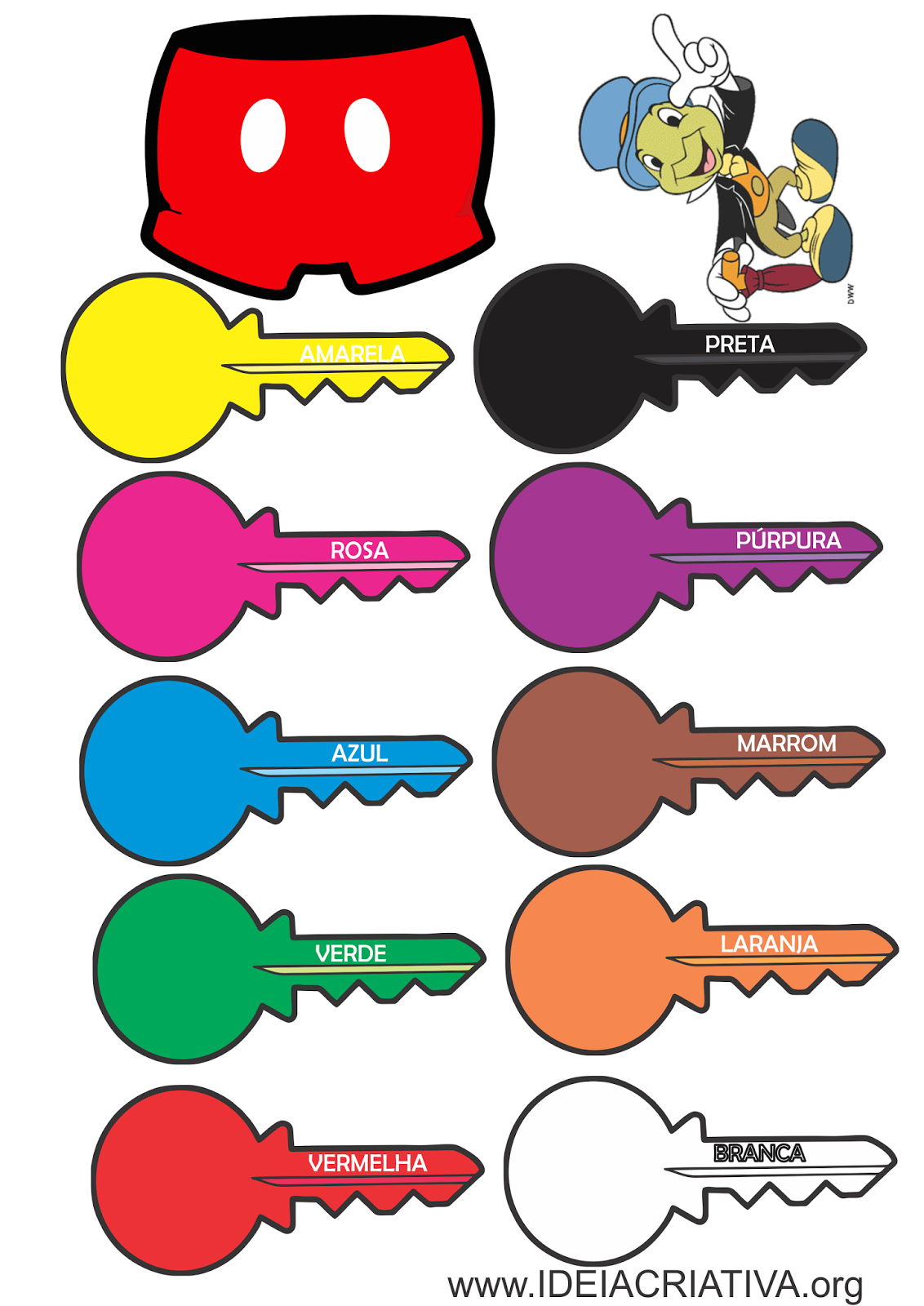 Chaves com Cores e Chaveiro Divertido Educação Infantil | Ideia ...