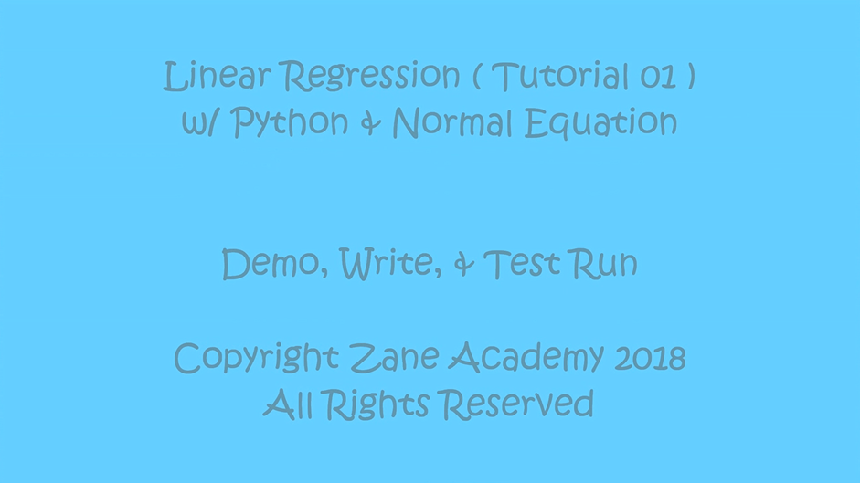 Prototype Project: Linear Regression w/ Python & Normal Equation ...