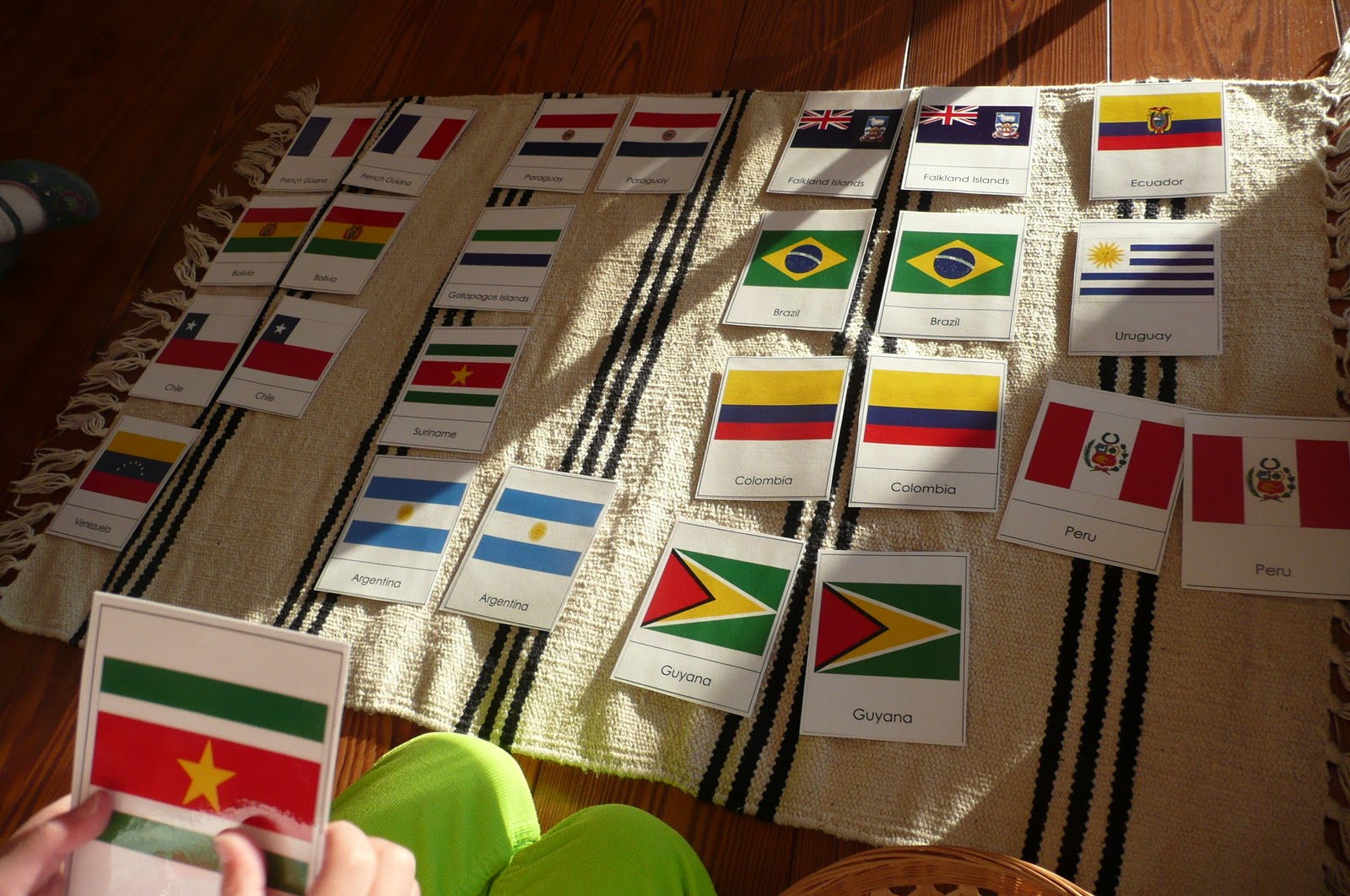Montessori Teachings: South America Flag Work