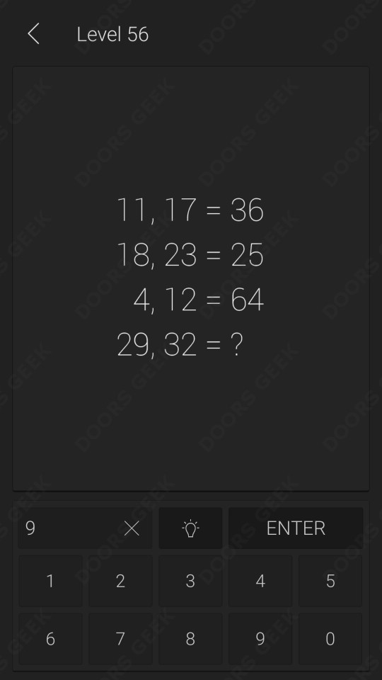Math Level 56 Solution ~ Doors Geek