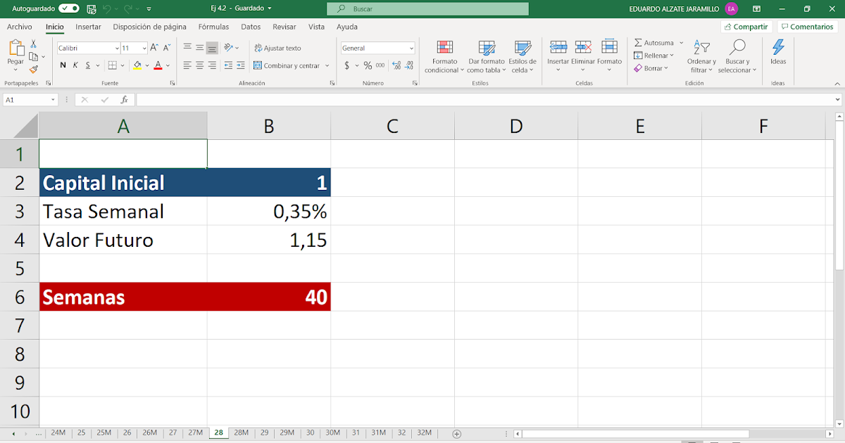 Finanzas Excel Vba Sql Y Algo Más Matemática Financiera Ejercicios 42 Problema 28