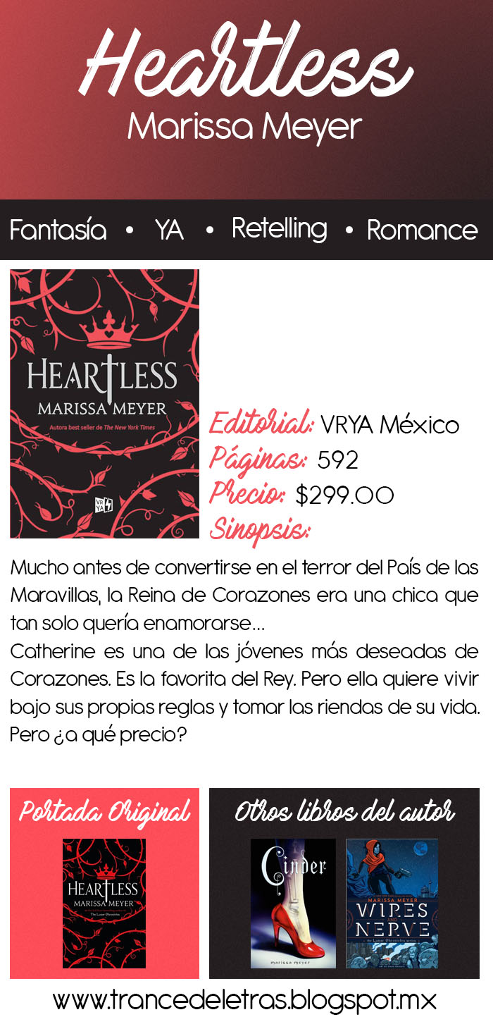 Trance de Letras: Reseña: Heartless de Marissa Meyer